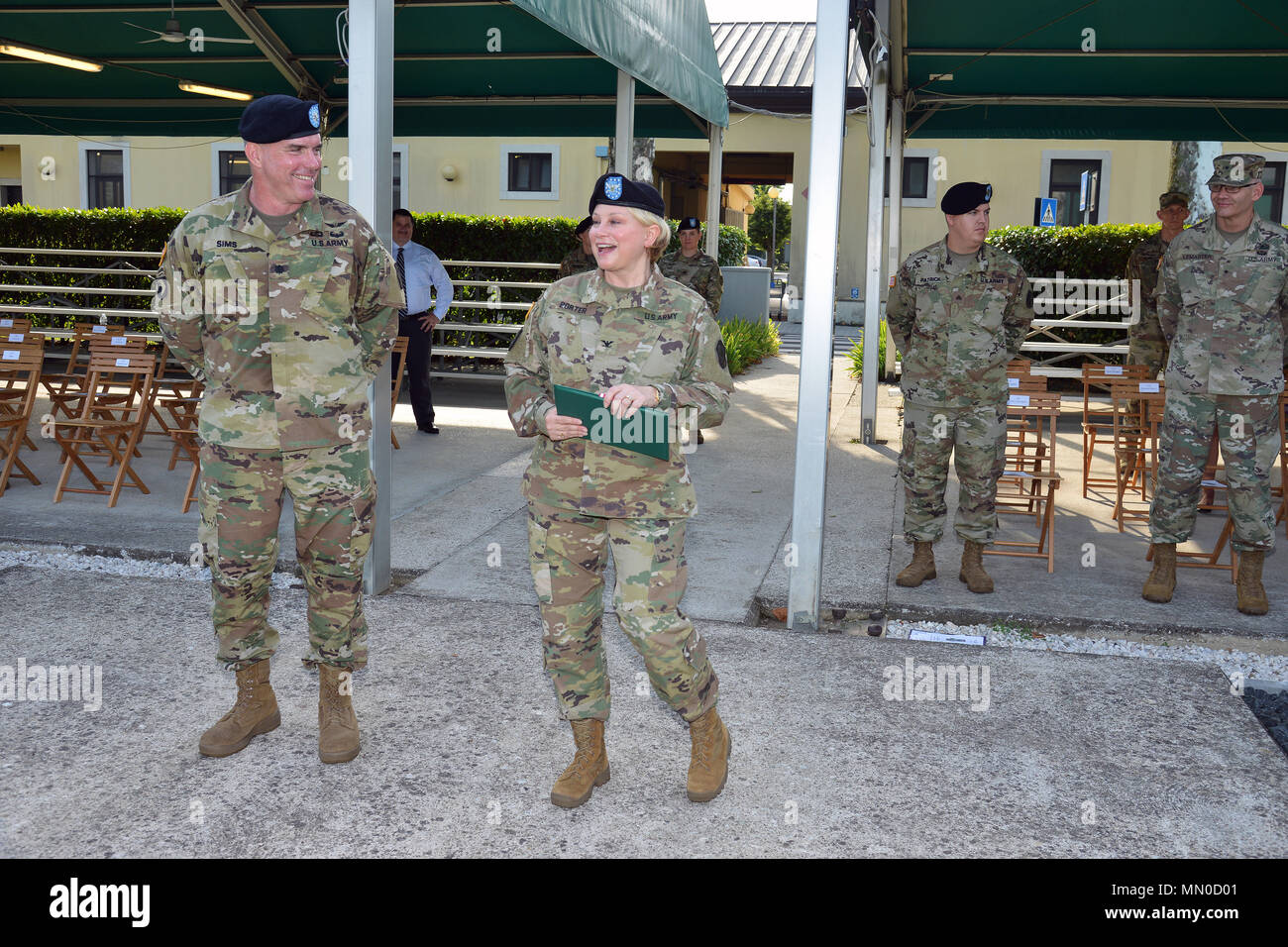 U. S. Army Col. Rebecca I. Porter (right), Commander Public Health ...