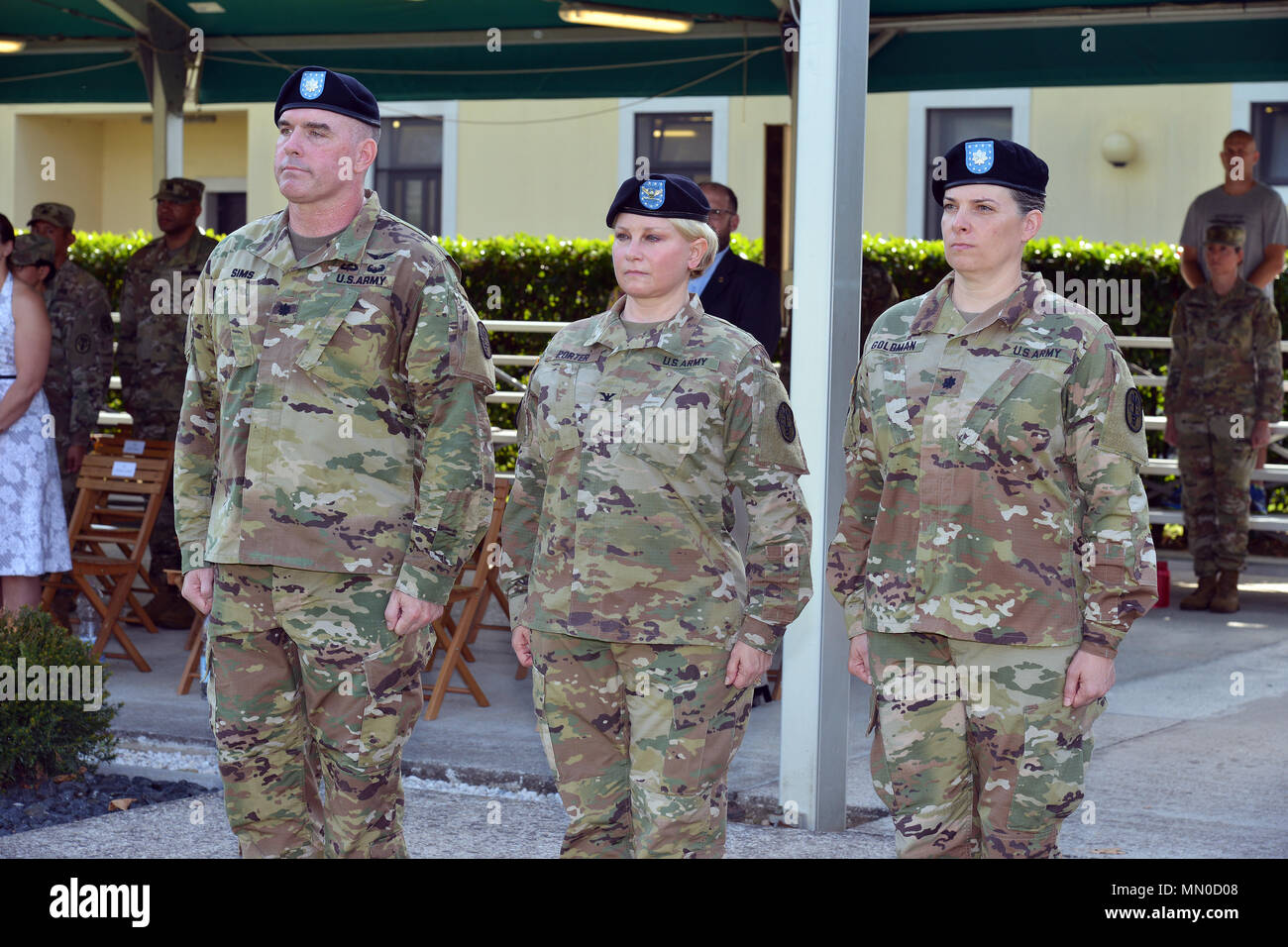 U. S. Army Col. Rebecca I. Porter (center), Commander Public Health ...