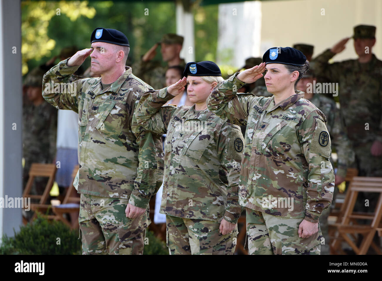 U. S. Army Col. Rebecca I. Porter (center), Commander Public Health ...