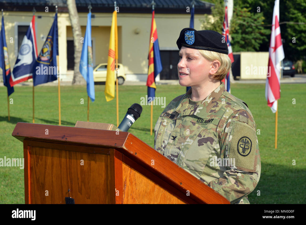 U. S. Army Col. Rebecca I. Porter (right), Commander Public Health ...