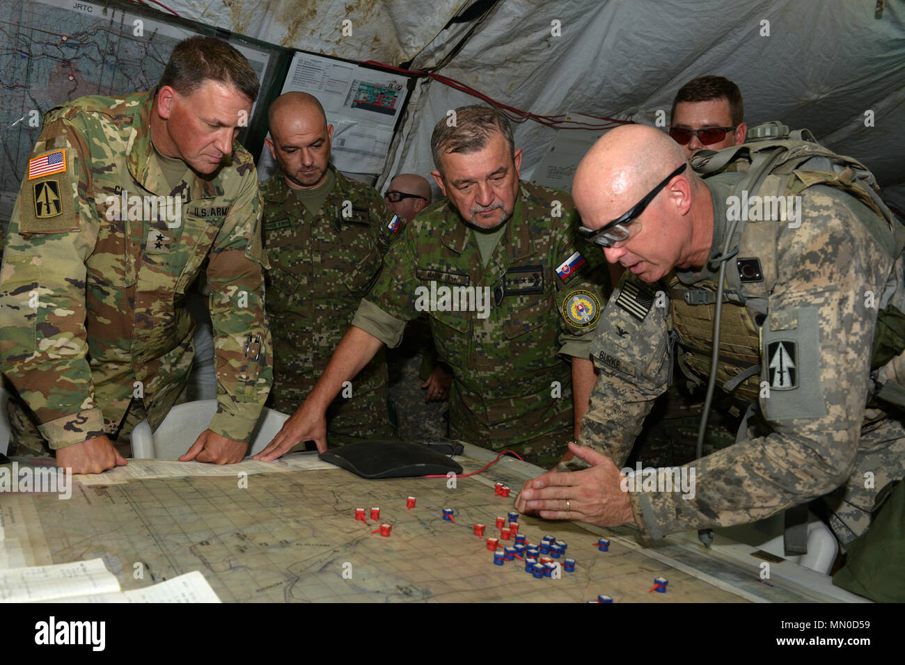 Indiana Army National Guard Col. Robert D. Burke, far right, 76th ...