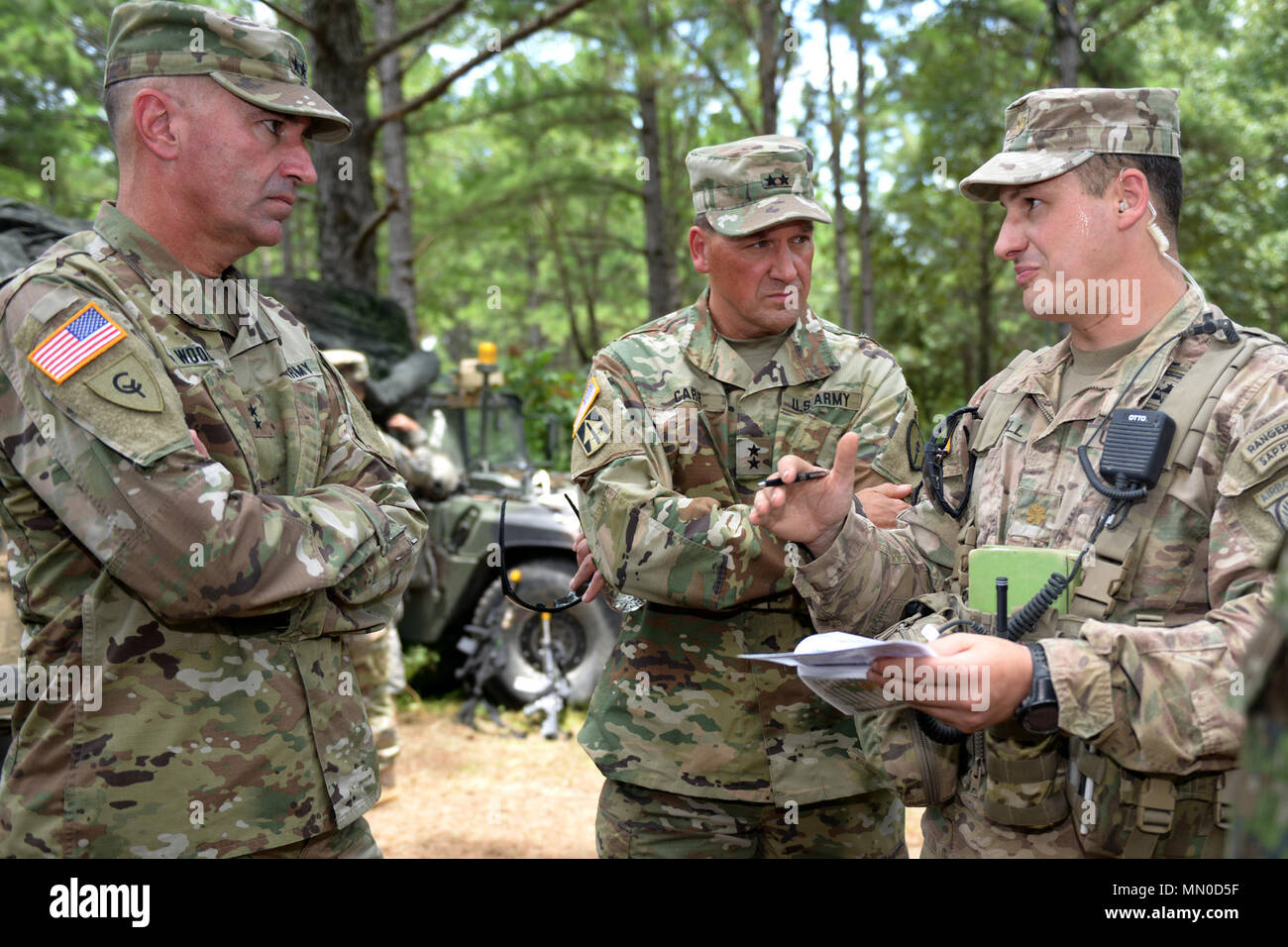 Maj. Gen. David C Wood, 38th Infantry Division commanding general, and ...