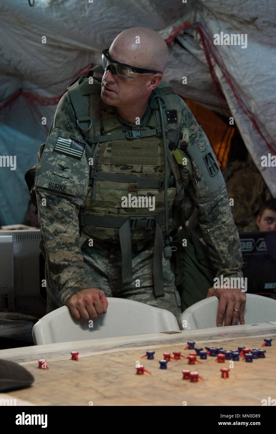 76th Infantry Brigade Combat Team Commander Col. Robert D. Burke looks ...