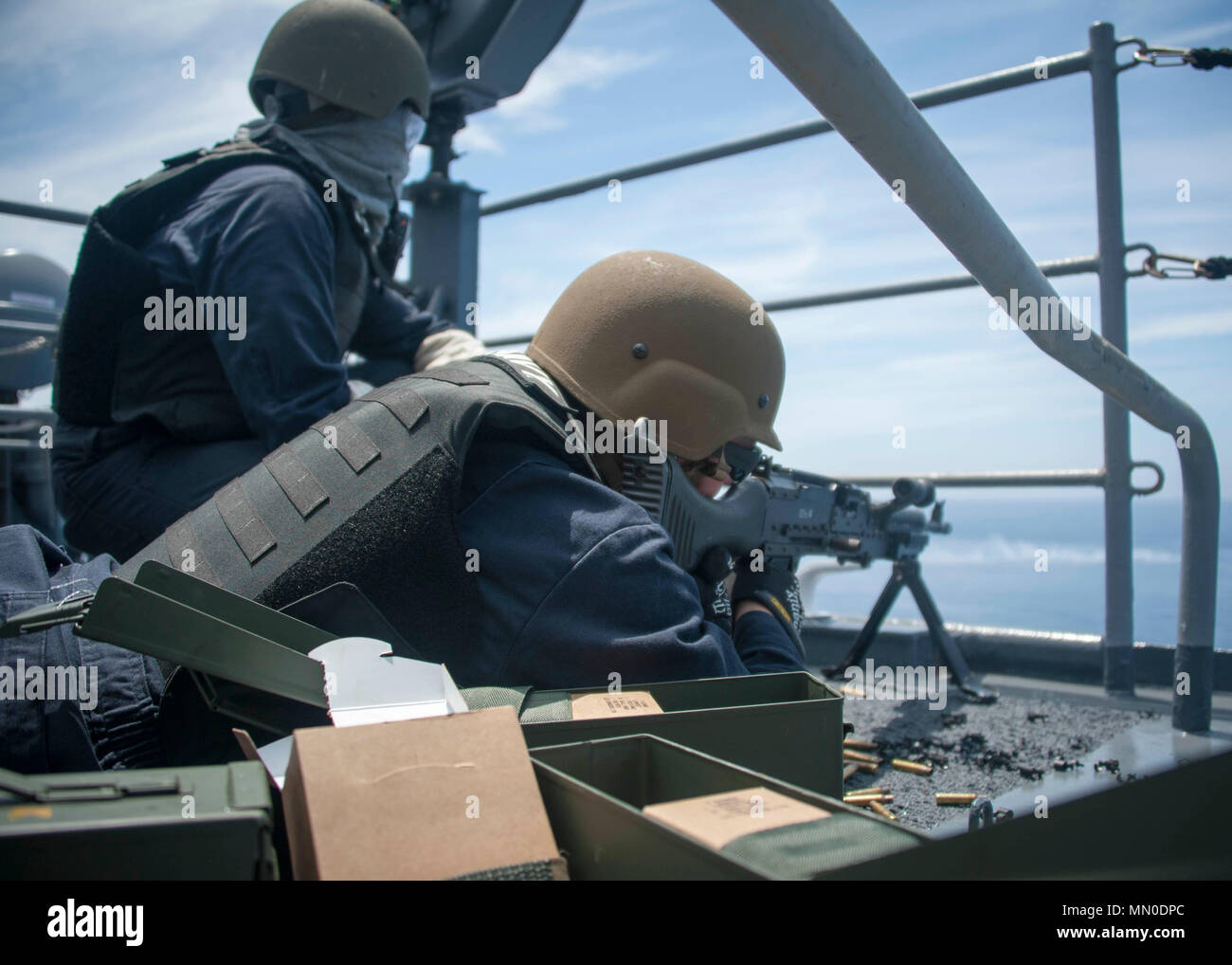 PACIFIC OCEAN (Aug. 2, 2017) Fire Controlman 1st Class Zachary Gehrig ...