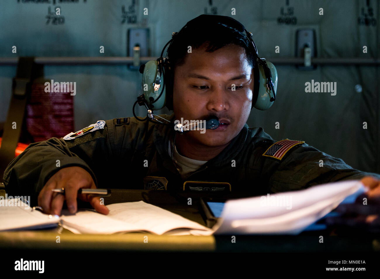A flight nurse with the 43rd aeromedical evacuation squadron hi-res ...