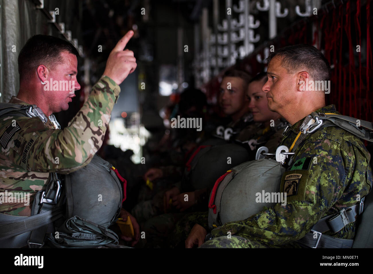 U.S. Army Command Sgt. Maj. Jerry Bronson, left, 1st Battalion, 504th ...