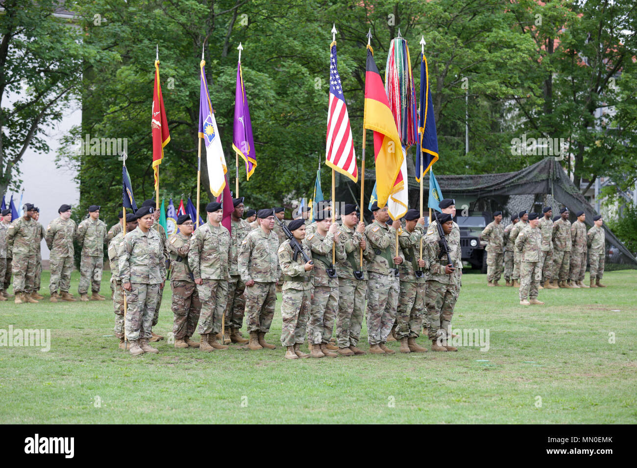 The 7th Mission Support Command color guard and the 7th MSC command ...