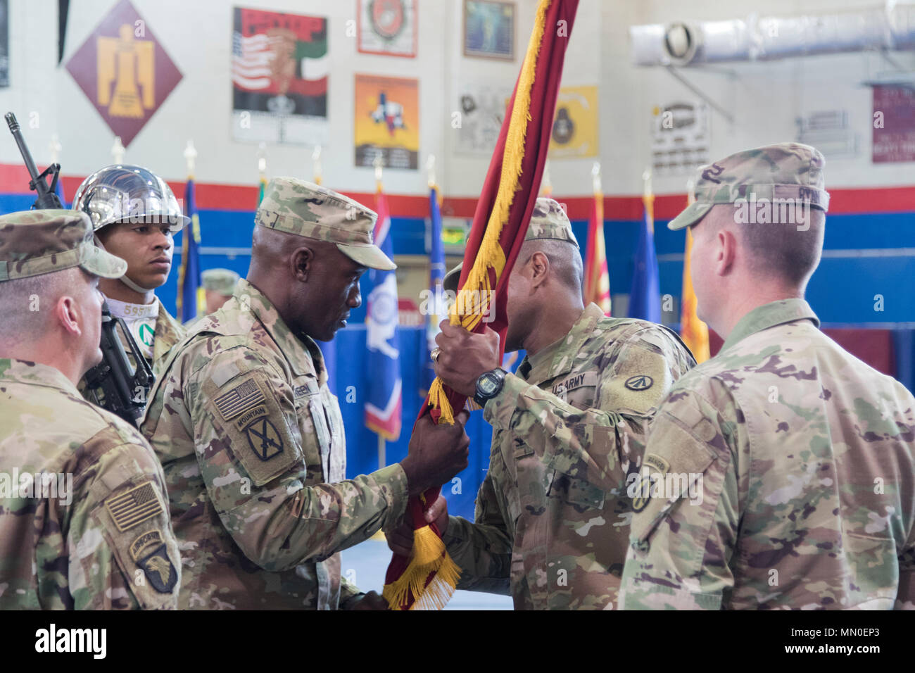 Col. Lillard Evans, outgoing commander of the 595th Transportation ...