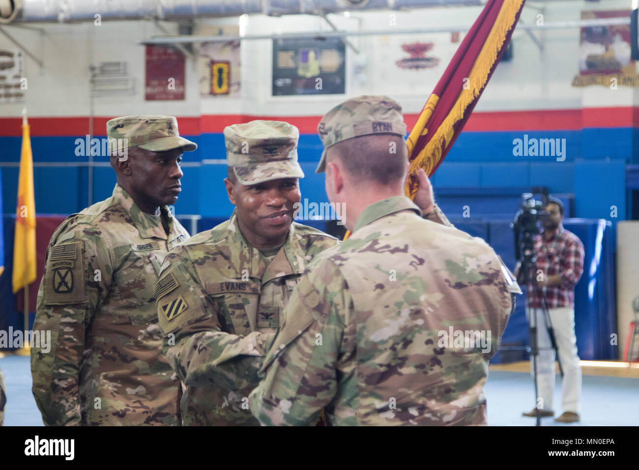Col. Lillard Evans, outgoing commander of the 595th Transportation ...