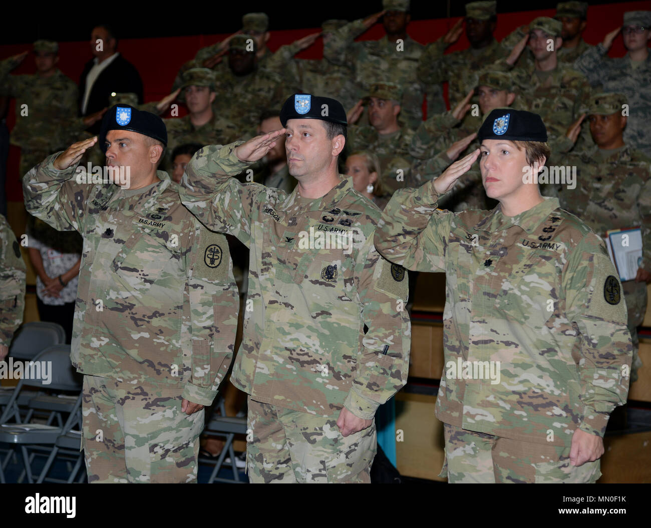 The reviewing party (from left to right) Lt. Col. Philip C. Knight ...