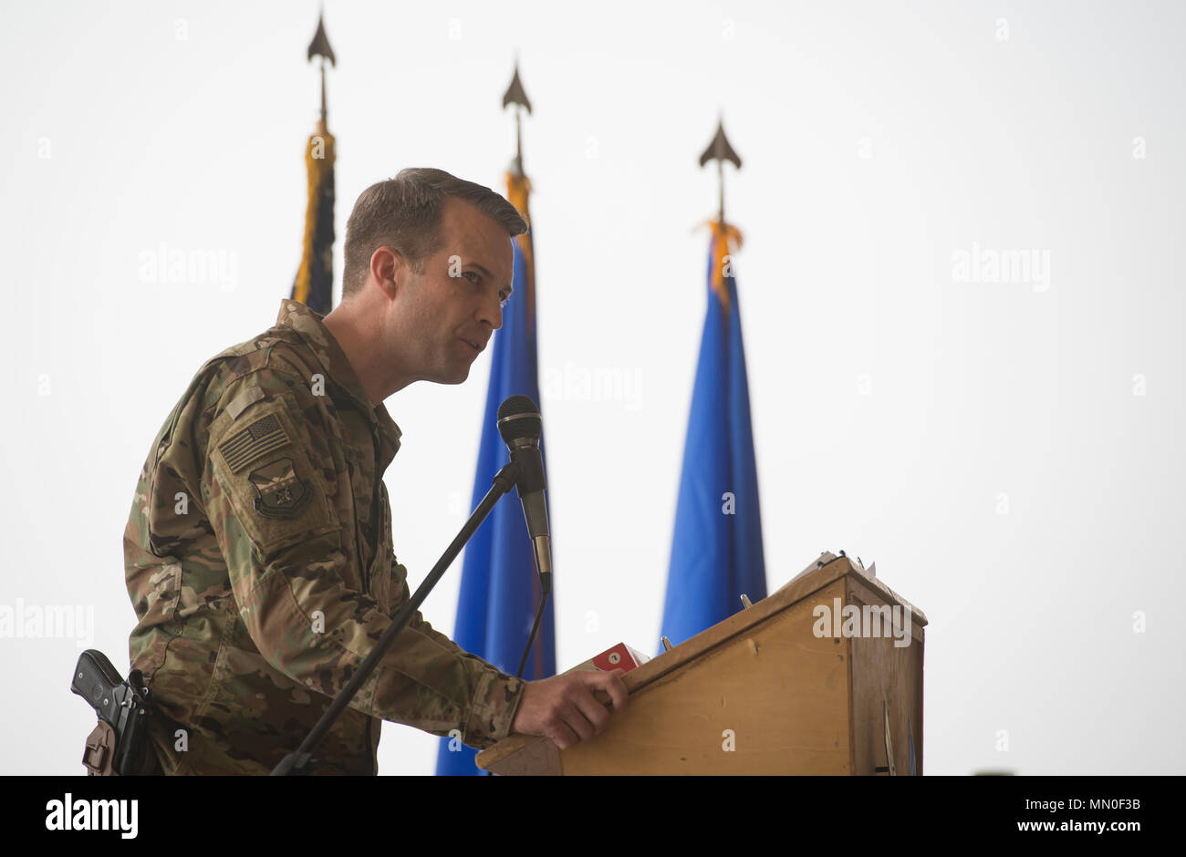 Col. Steve Jones, the 451st Air Expeditionary Group commander, speaks ...