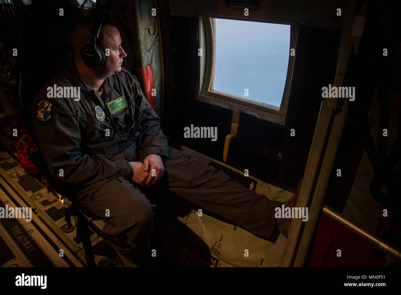U.S. Air Force Staff Sgt. John Huberty, loadmaster, 61st Airlift ...