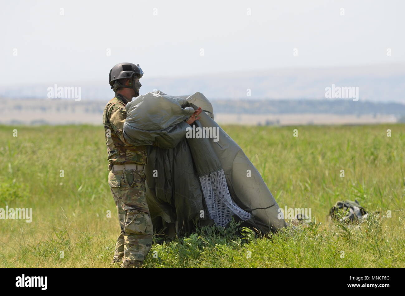 VAZIANI TRAINING AREA, Georgia — A U.S. Guardsmen from Hotel company ...