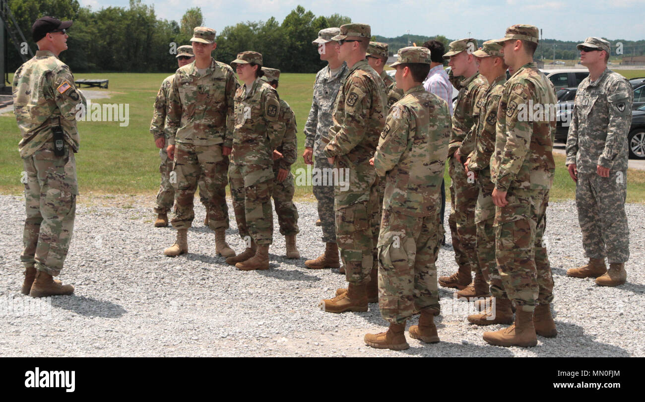 Cadets and officers receive a brief before receiving a tour of The ...