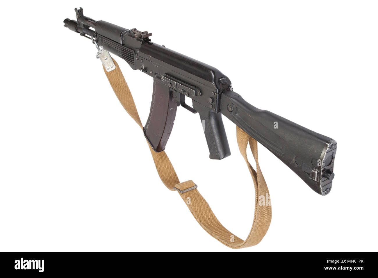 russian kalashnikov AK assault rifle on white Stock Photo - Alamy