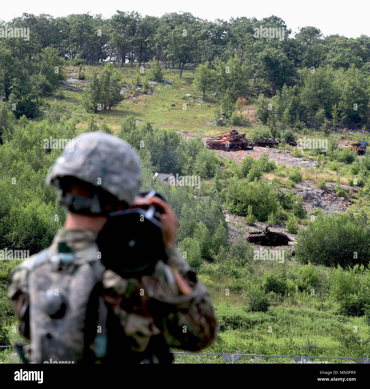 An incoming cadet at the U.S. Military Academy (USMA) fires the M136 ...