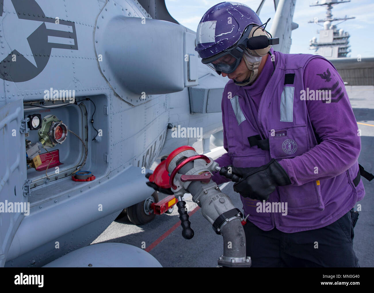 ATLANTIC OCEAN (Aug. 4, 2017) -- Aviation Boatswain's Mate (Fuels) 1st ...