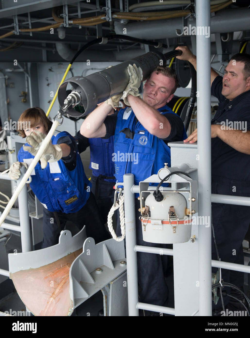 ATLANTIC OCEAN (Aug. 4, 2017) -- Sailors assigned to USS Gerald R. Ford ...