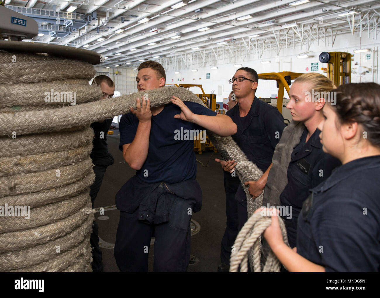 ATLANTIC OCEAN (Aug. 3, 2017) -- Sailors assigned to USS Gerald R. Ford ...