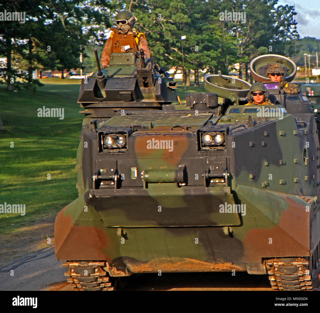 Amphibious Assault Vehicle (AAV) Marines from 3rd Section, Bravo ...