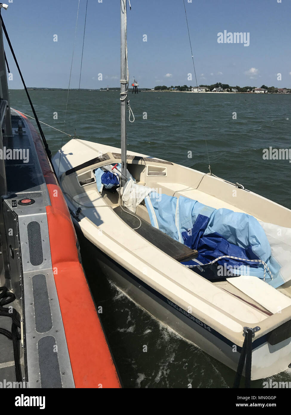 A Coast Guard 29-foot Response Boat-Small crew from Station Cape ...