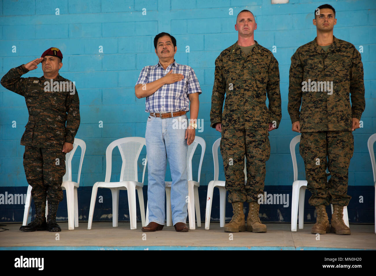 U.S. Marines Maj. Theodore R. Smith, second from right, officer in ...