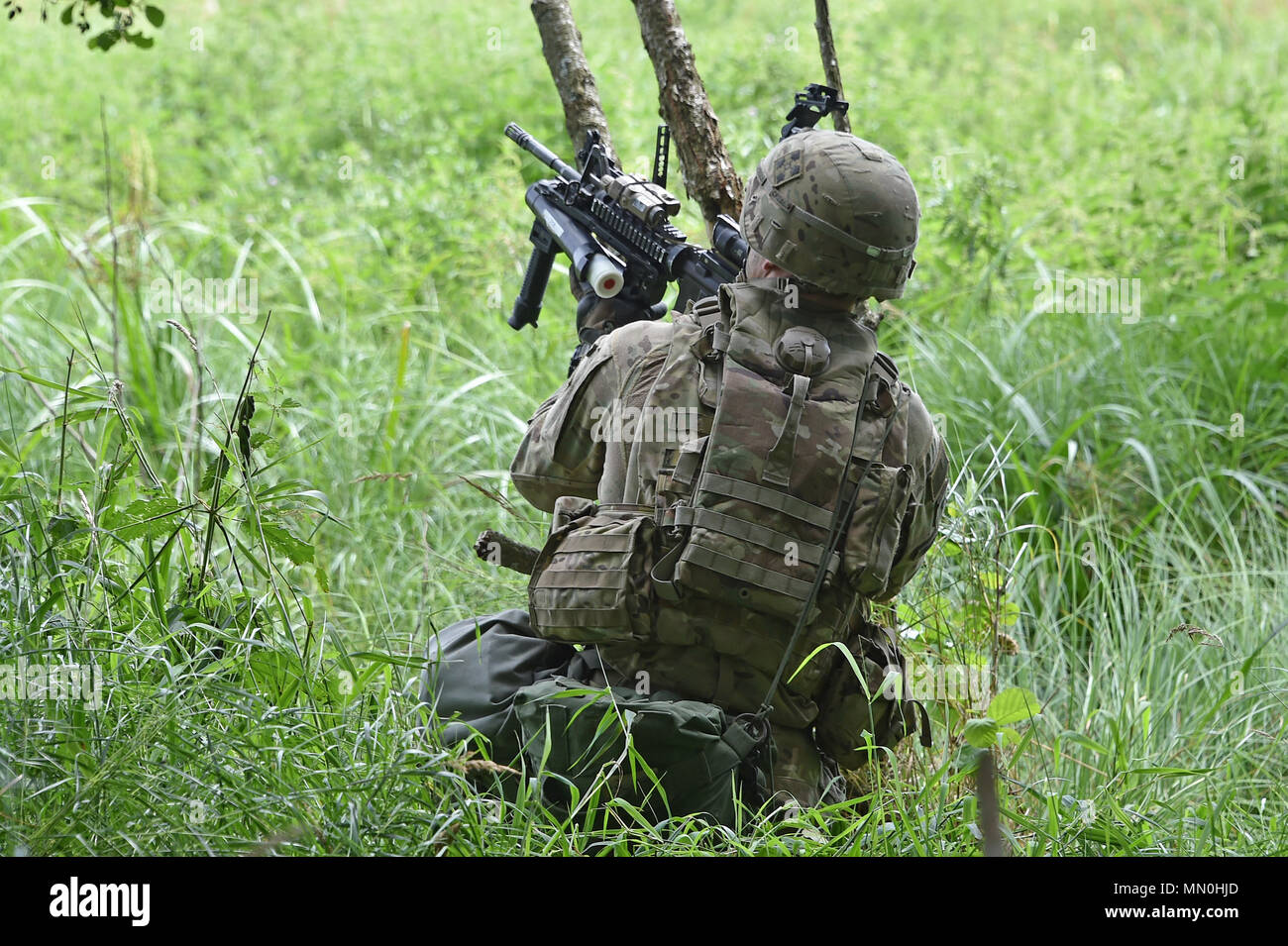 A U.S. Soldier with Chaos Company, 1st Battalion, 68th Armor Regiment ...