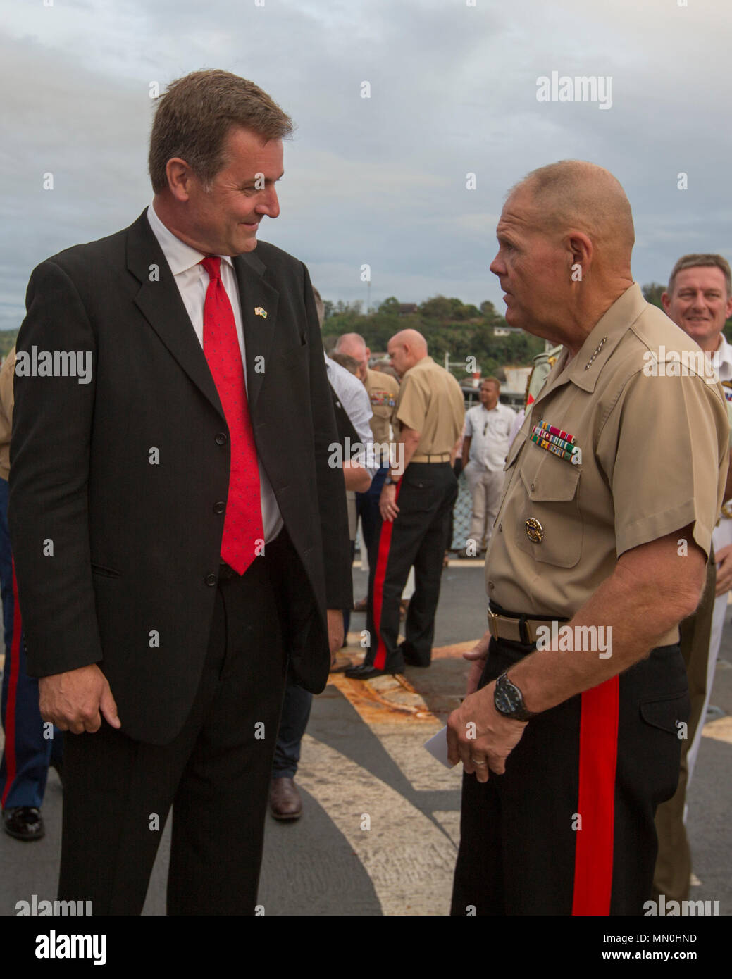 Commandant of the Marine Corps Gen. Robert B. Neller, right, speaks ...