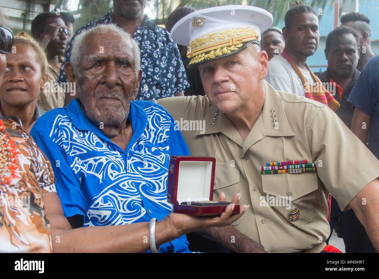 Commandant of the Marine Corps Gen. Robert B. Neller, right, poses for ...