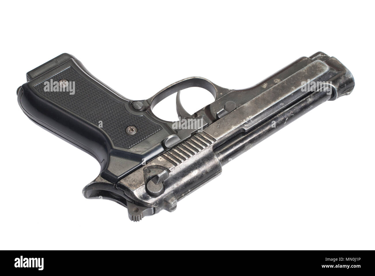 Beretta hand gun isolated on white background Stock Photo - Alamy