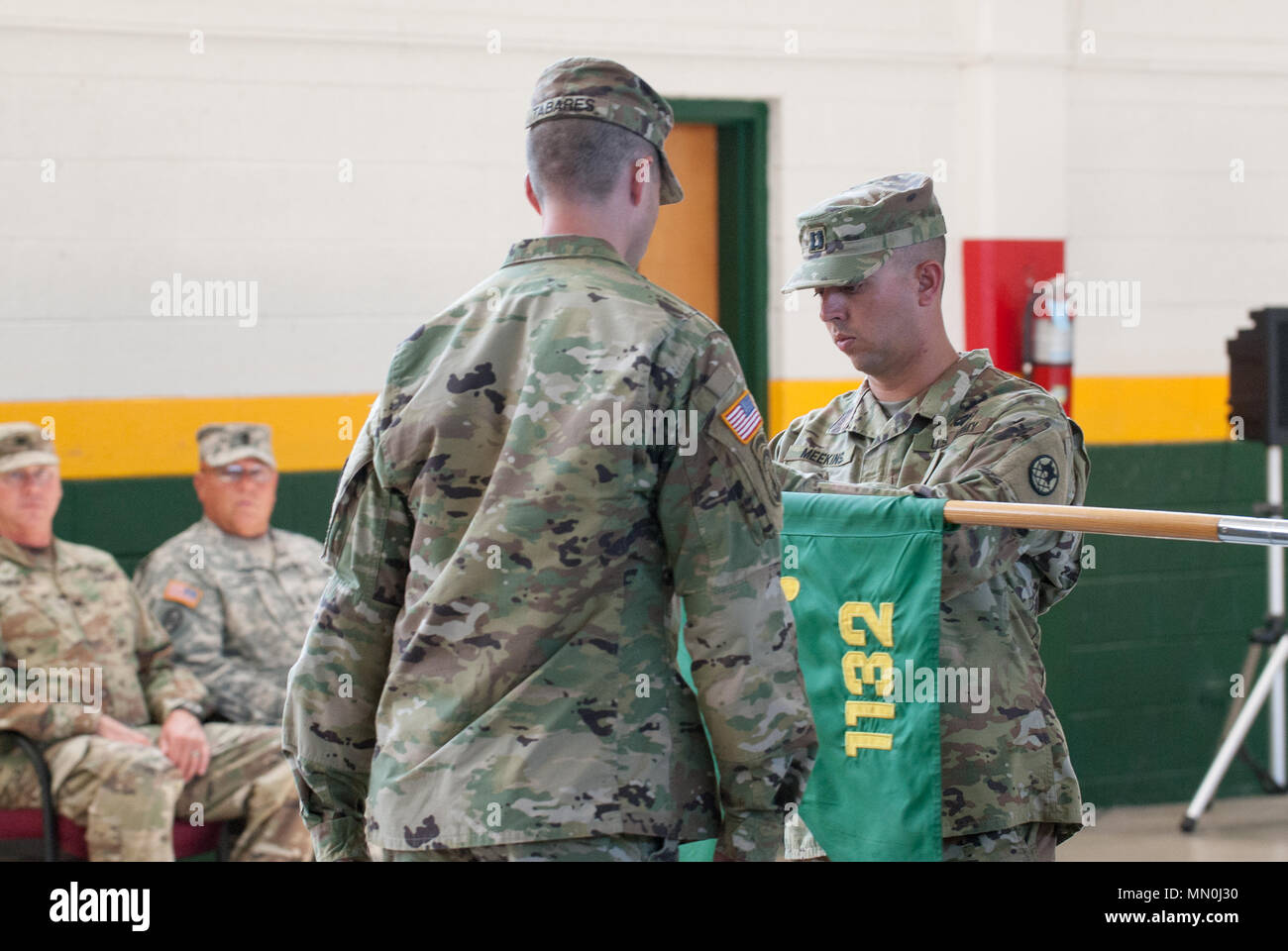 North Carolina Army National Guard Capt. Joshua Meekins, commander of ...