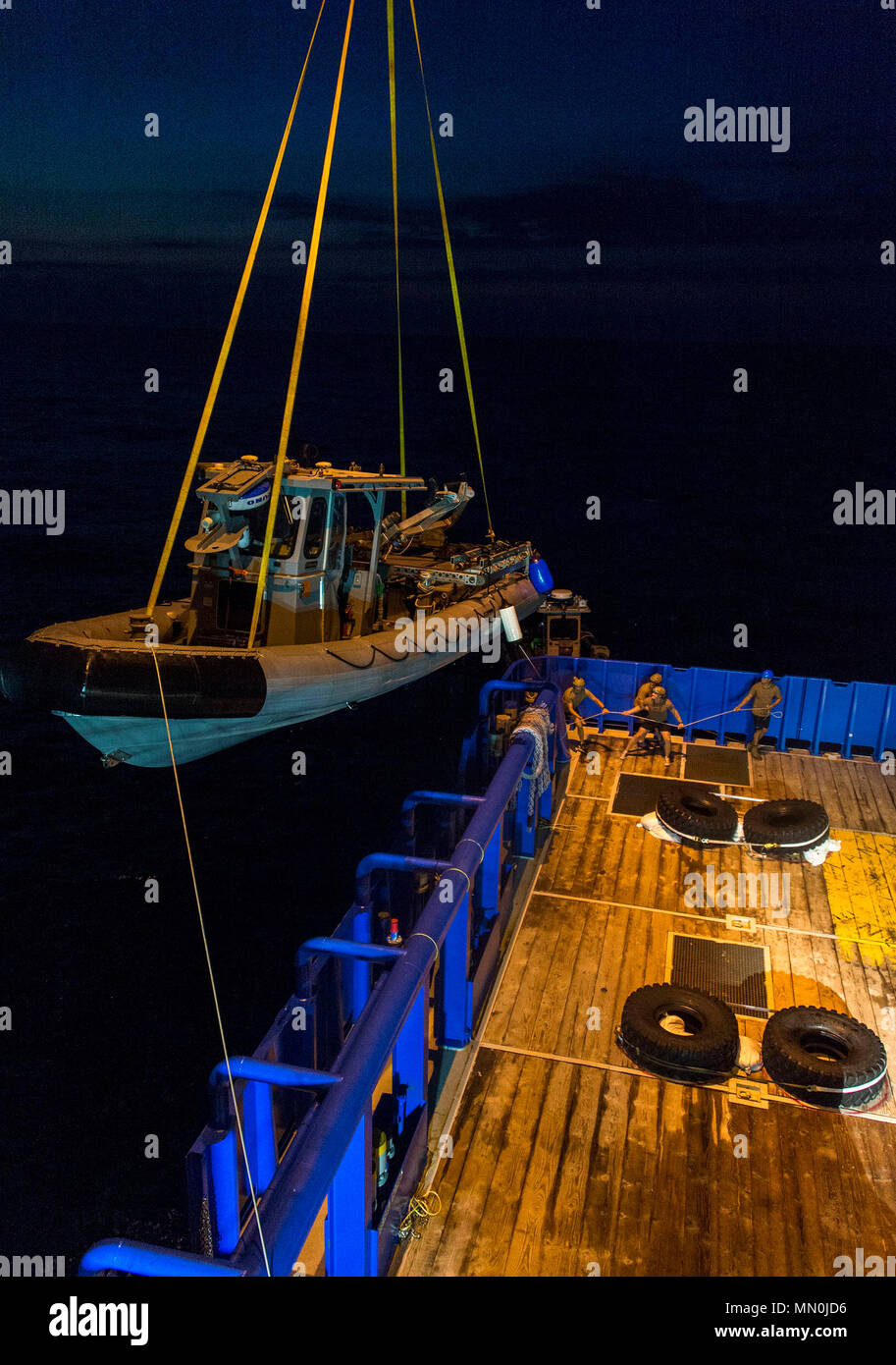 170805-N-SF508-534 ATLANTIC OCEAN (Aug. 5, 2017) Sailors assigned to ...