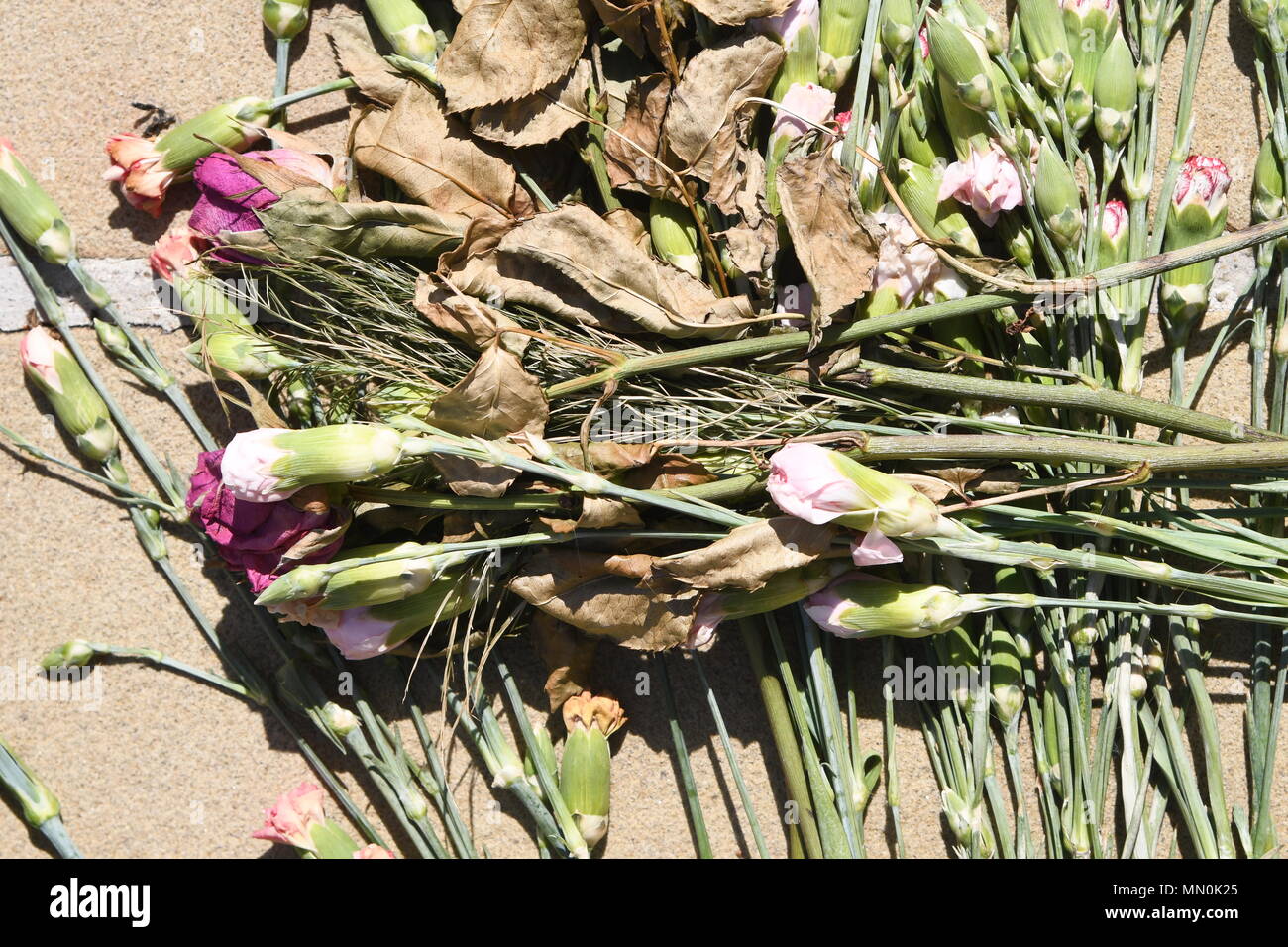 Decaying memorial flowers hi-res stock photography and images - Alamy