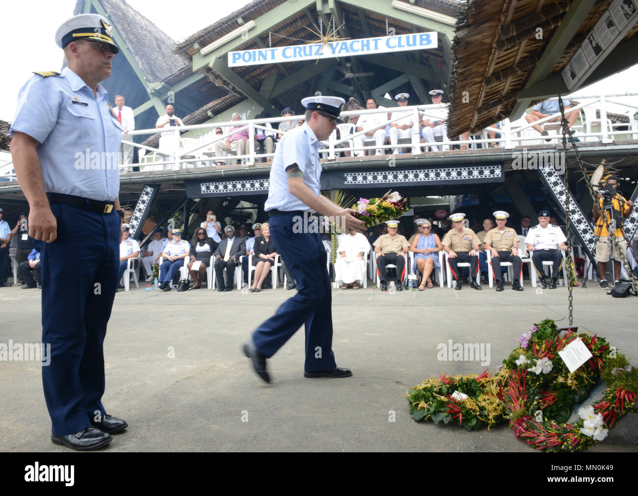 Petty Officer 1st Class Jeremy Estes, an operations specialist and Capt ...