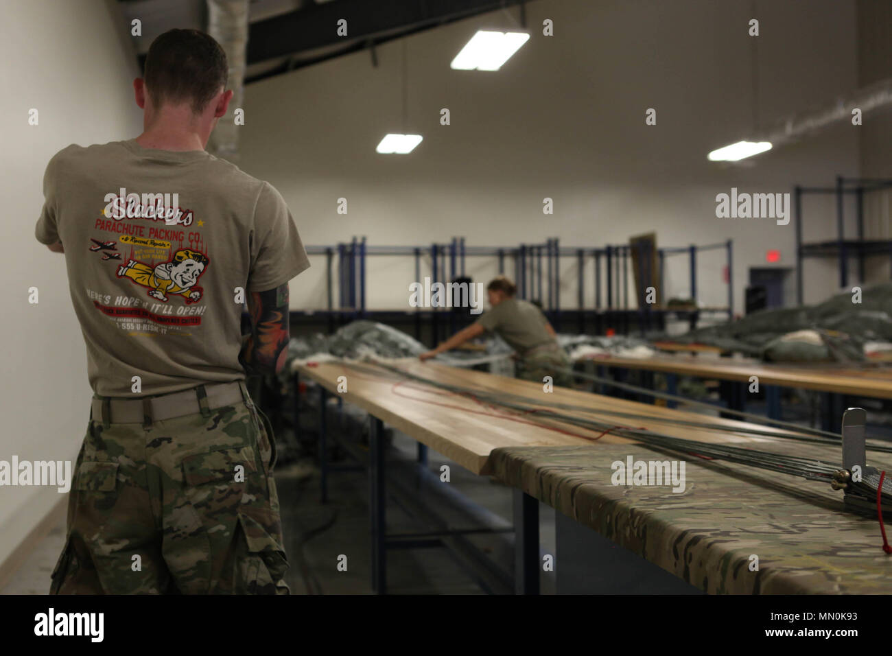 U.S. Army Spc. Dustin Dunlap, from the 165th Quartermaster Company ...