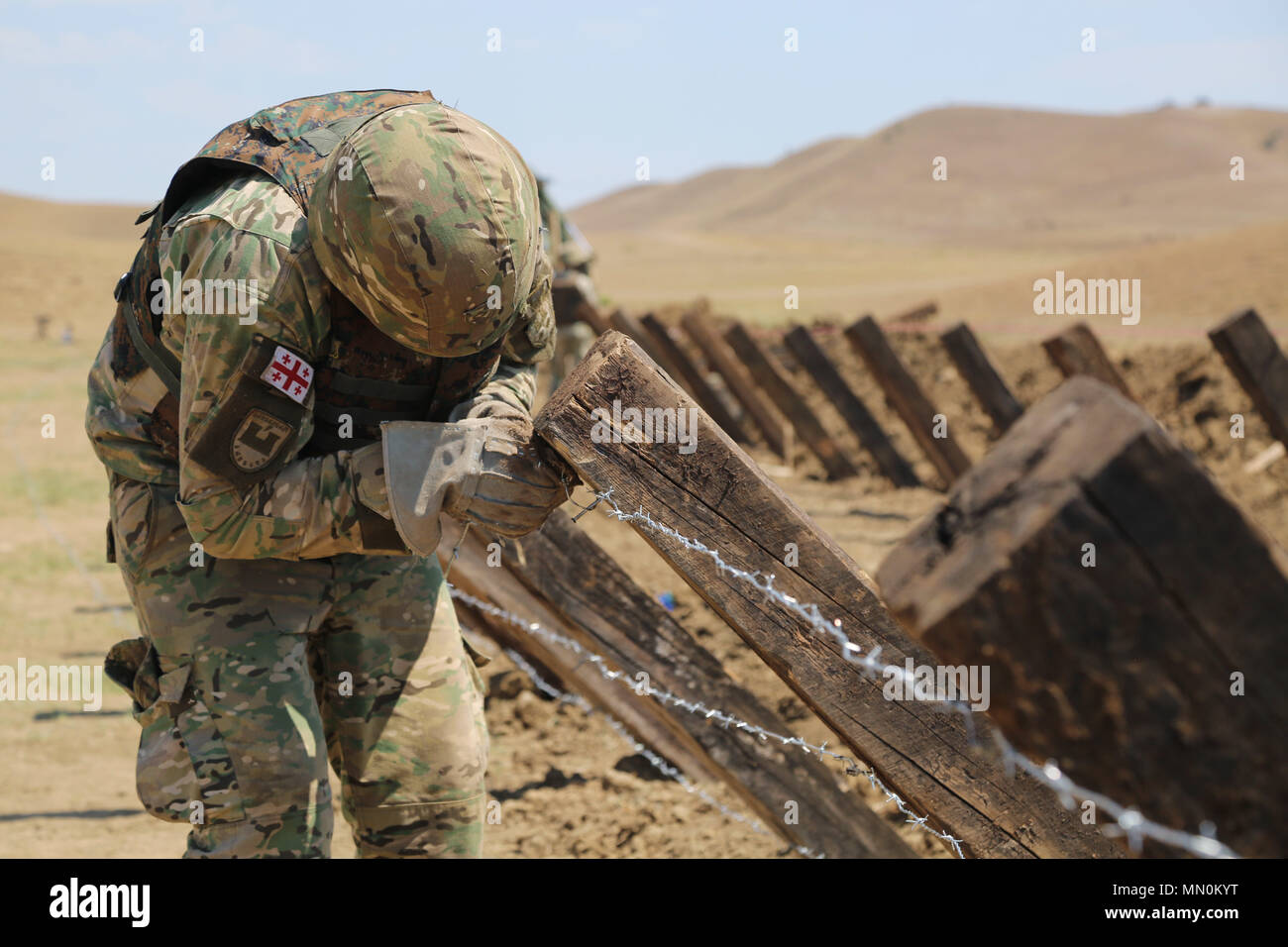 A Georgian soldier, 2nd Company, 1st Georgian Engineer Battalion ...