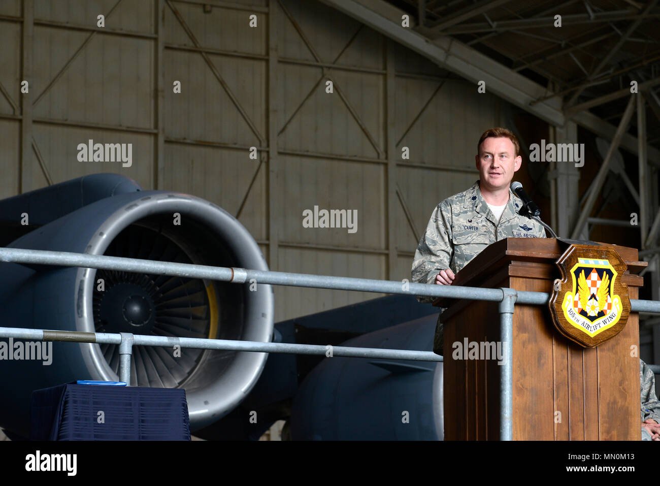 Lt. Col. Richard Carter, incoming commander of the 105th Maintenance ...