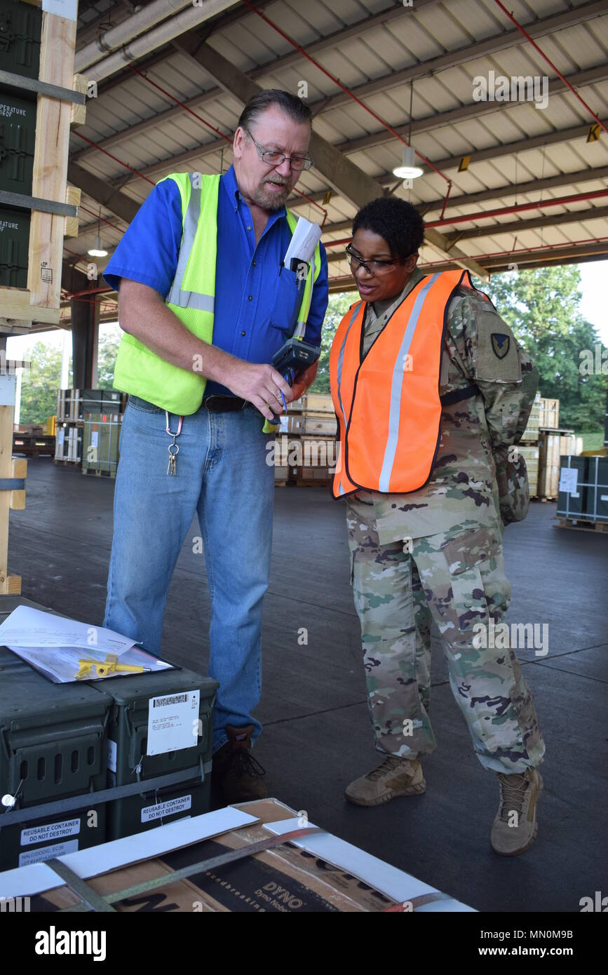 Commander of Joint Munitions Command Col. Heidi Hoyle, accompanied by ...