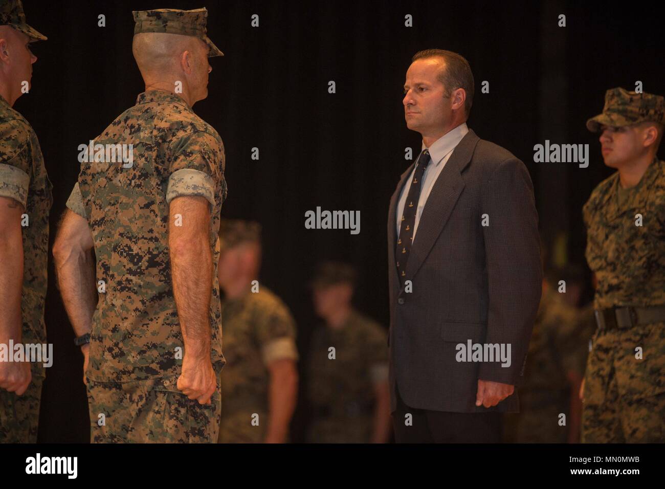 Retired U.S. Marine Corps Maj. Michael S. Seely is awarded with a ...