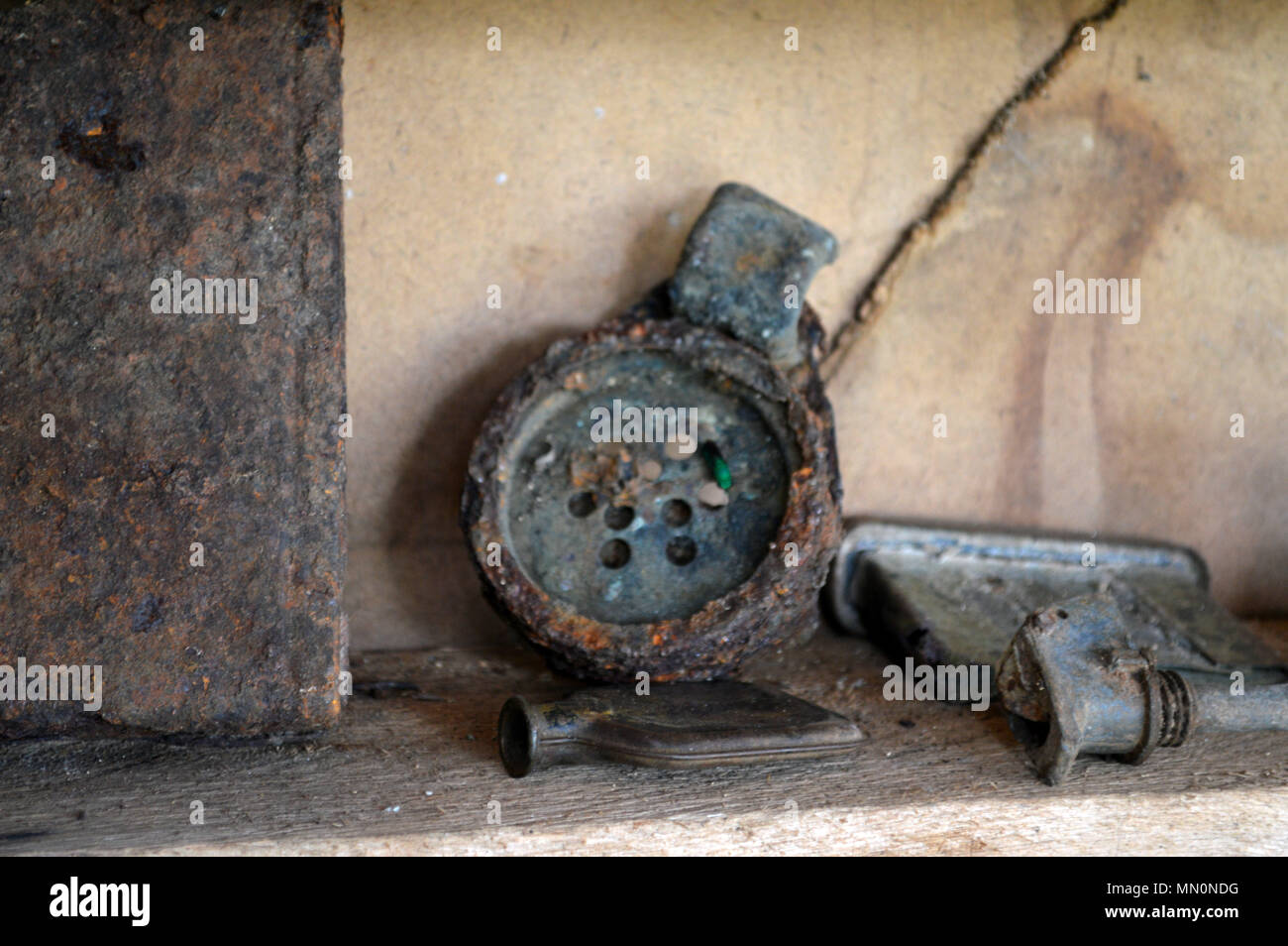 The remnants of World War II combat are displayed on Gifu Hill ...