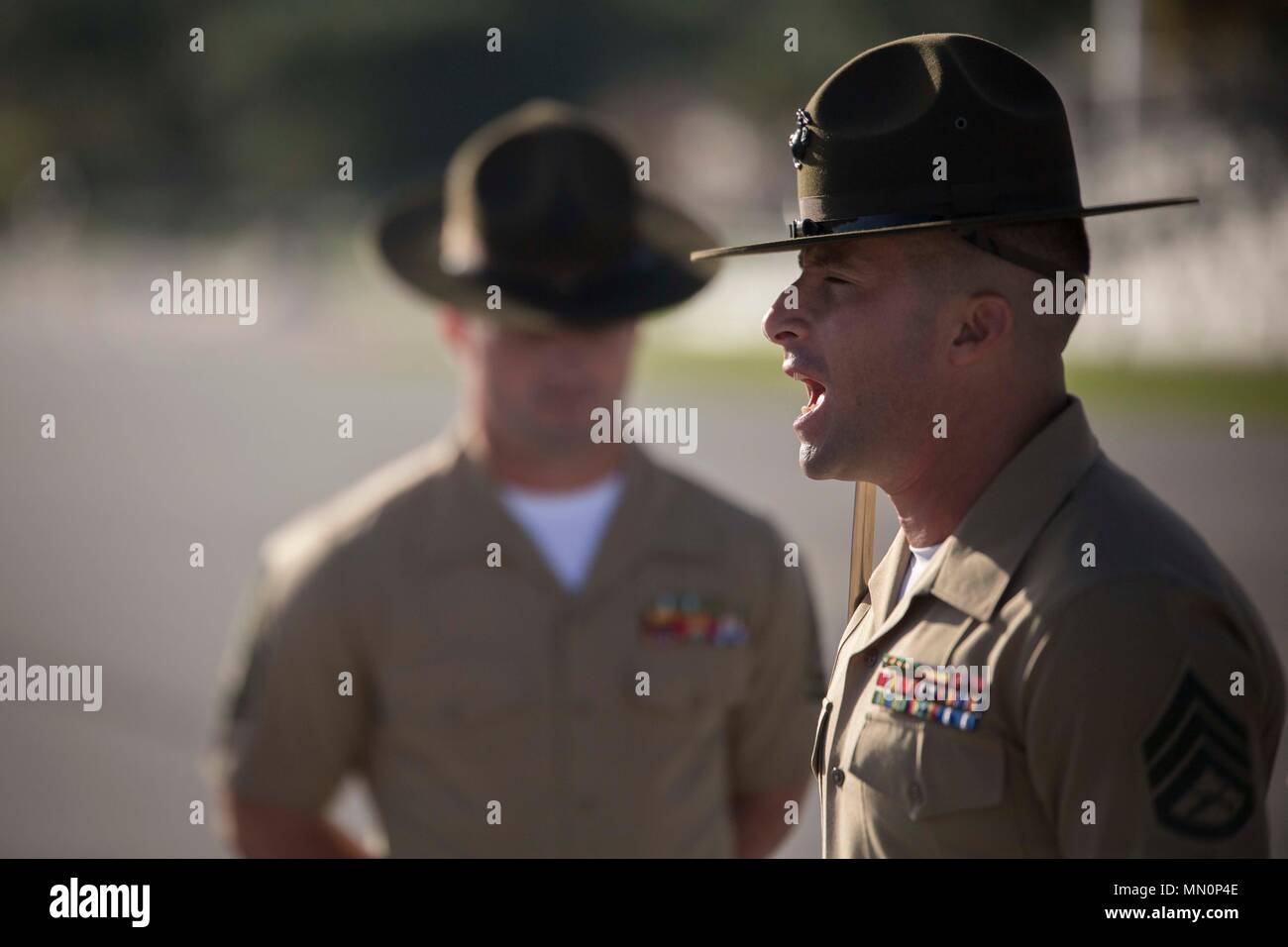 U.S. Marine Corps Staff Sgt. Jeremy J. Toteno, senior drill instructor ...