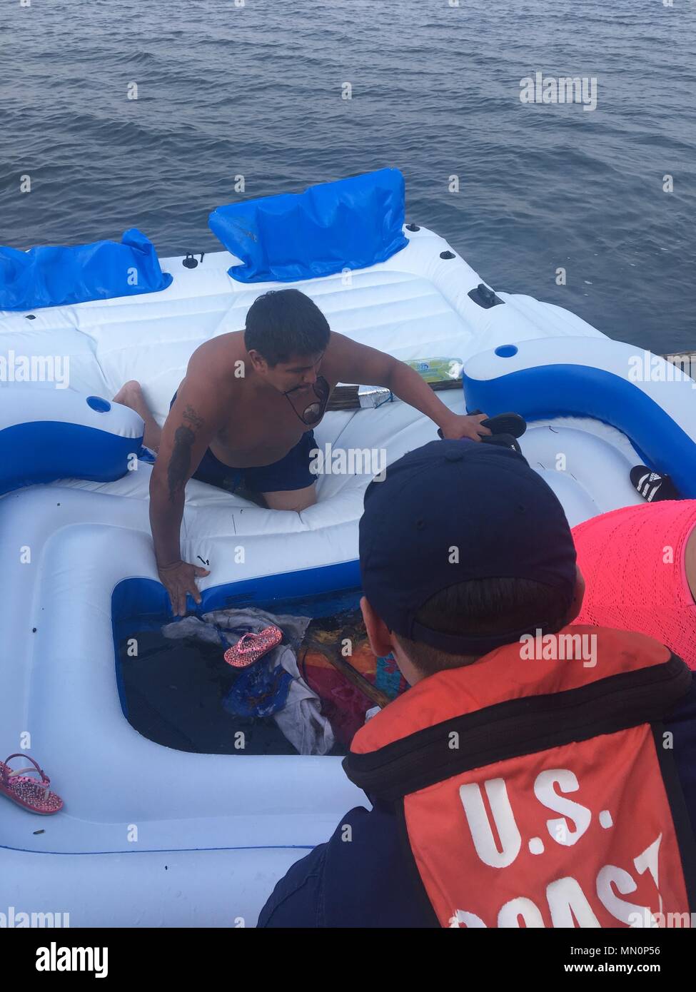Boat crew members aboard a 45-foot Response Boat-Medium from Coast ...