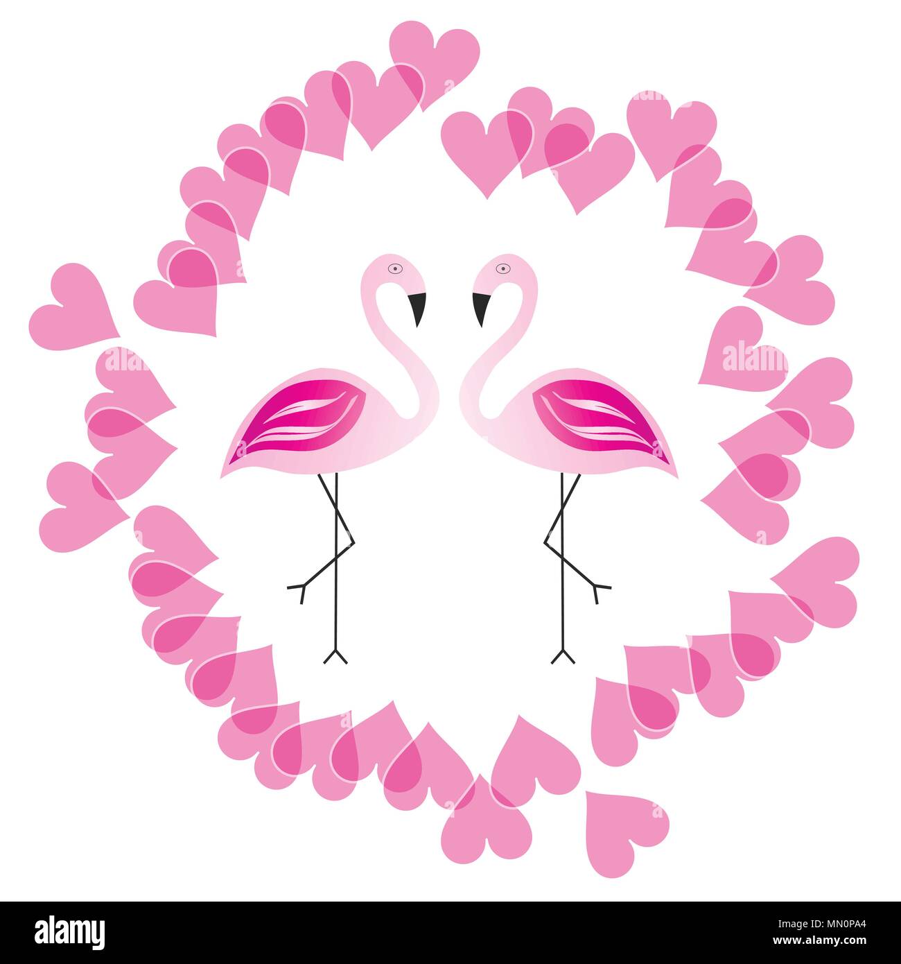 Flamingo Heart Clip Art