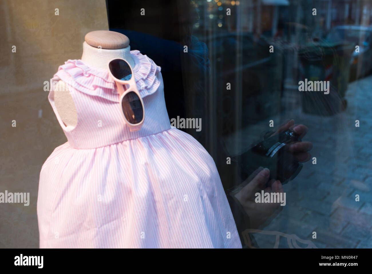 Womenswear fashion shop window ladies store mannquins dummies wearing ...