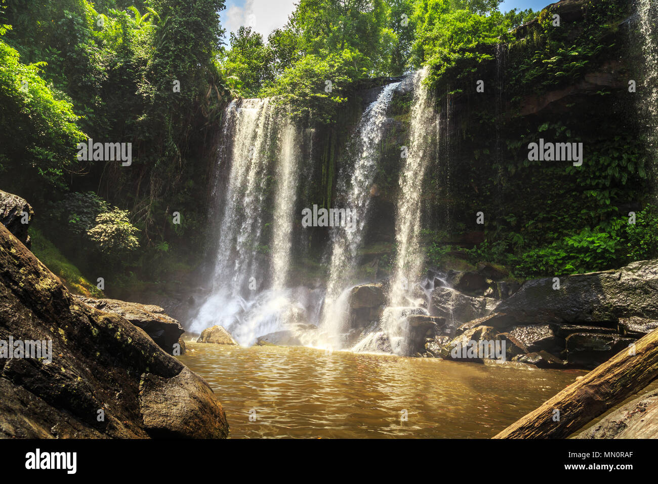 The Phnom Kulen waterfall in Cambodia's national park. Siem Reap ...