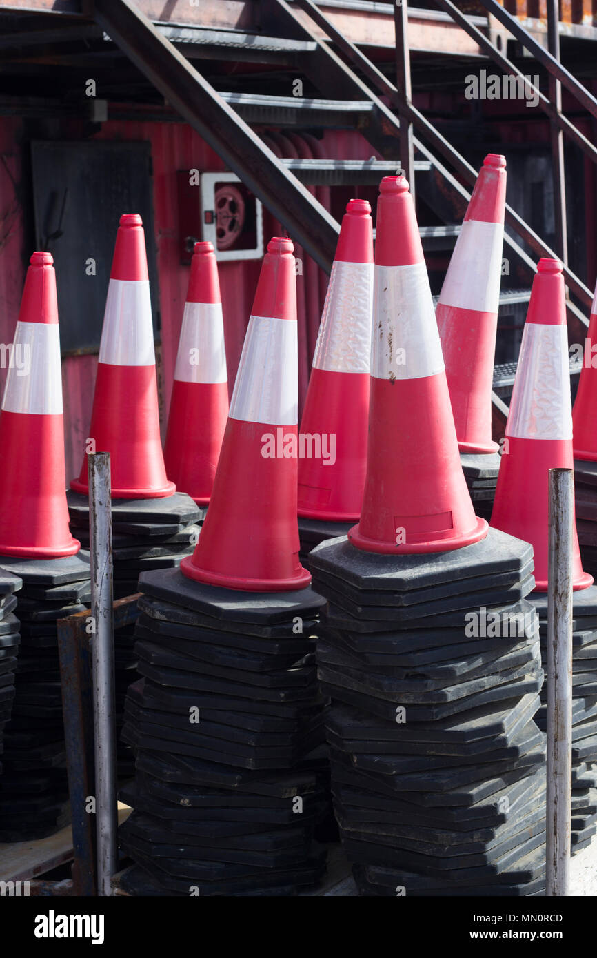 Fire station firefighter training equipment Traffic cones bollards used ...