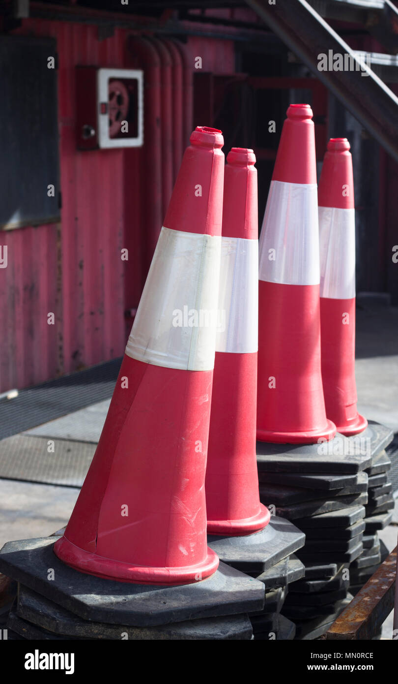 Fire station firefighter training equipment Traffic cones bollards used ...