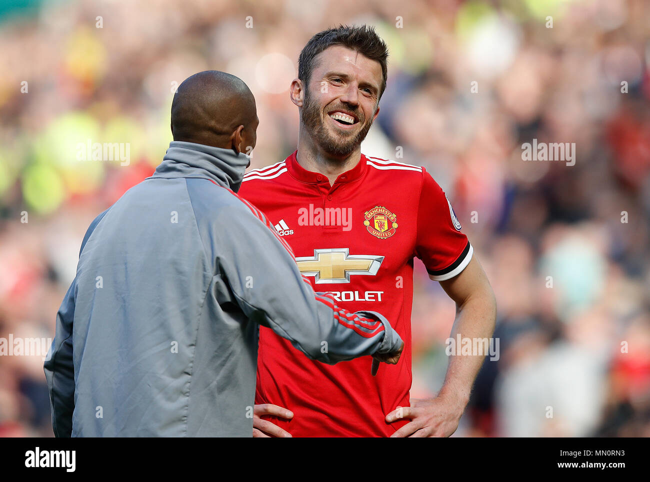 Manchester United's Michael Carrick (right) and Ashley Young after the ...