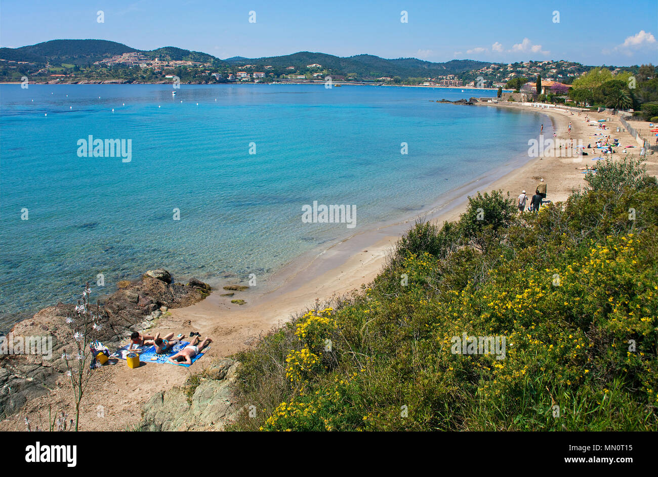 Beach of Agay, neighbourhood of Saint-Raphael, Cote d'Azur, Département ...