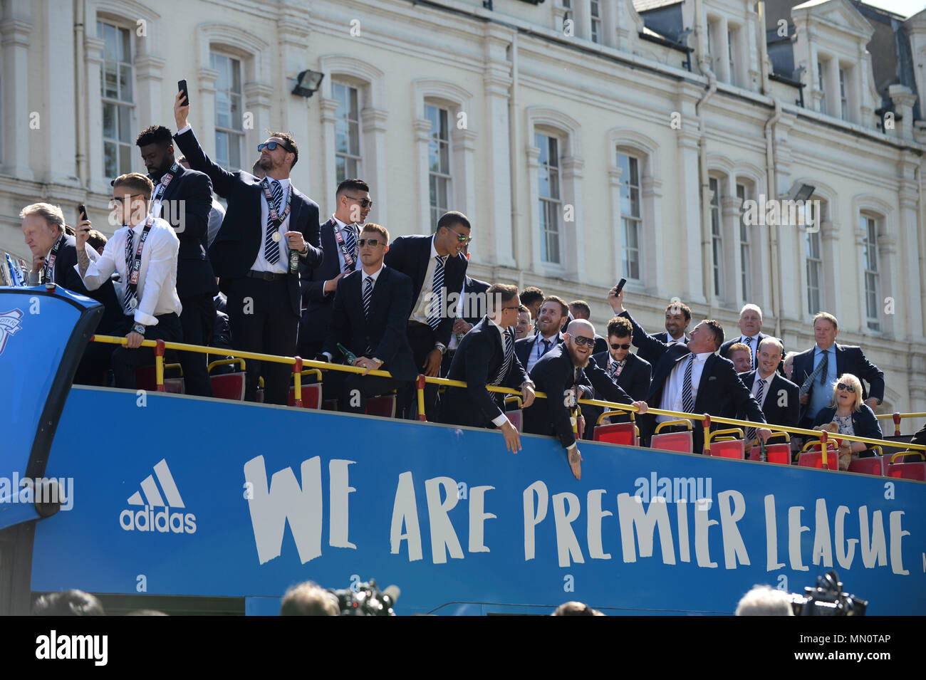 Cardiff city promotion parade hi-res stock photography and images - Alamy